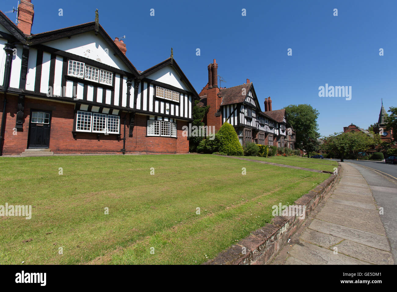 Village of Port Sunlight, England. Picturesque summer view of Port ...