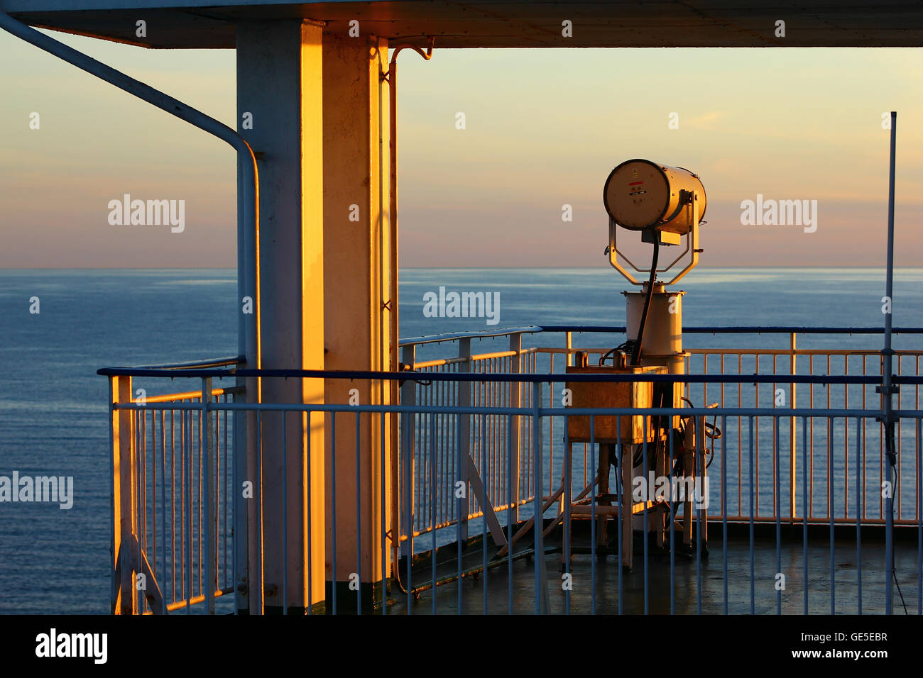 The projector near captain's cabin on a cruise ship Stock Photo - Alamy