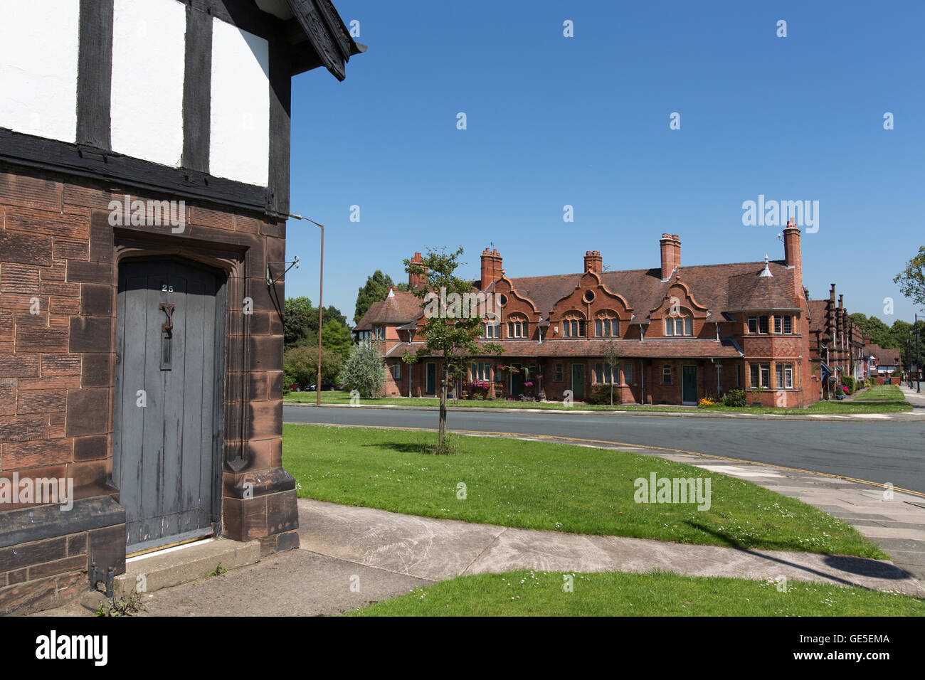 Village of Port Sunlight, England. Picturesque view of Port Sunlight ...