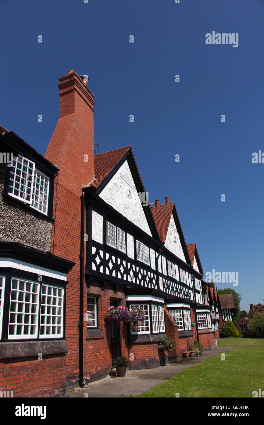 Village of Port Sunlight, England. Picturesque view of cottages on Port ...