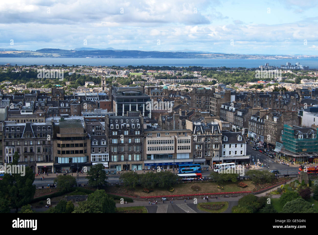 View of Edinburgh city centre from Edinburgh Castle, Scotland, UK Stock ...