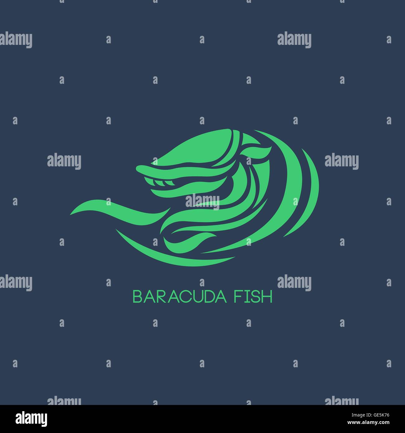 baracuda fish logo vector Stock Vector Image & Art - Alamy