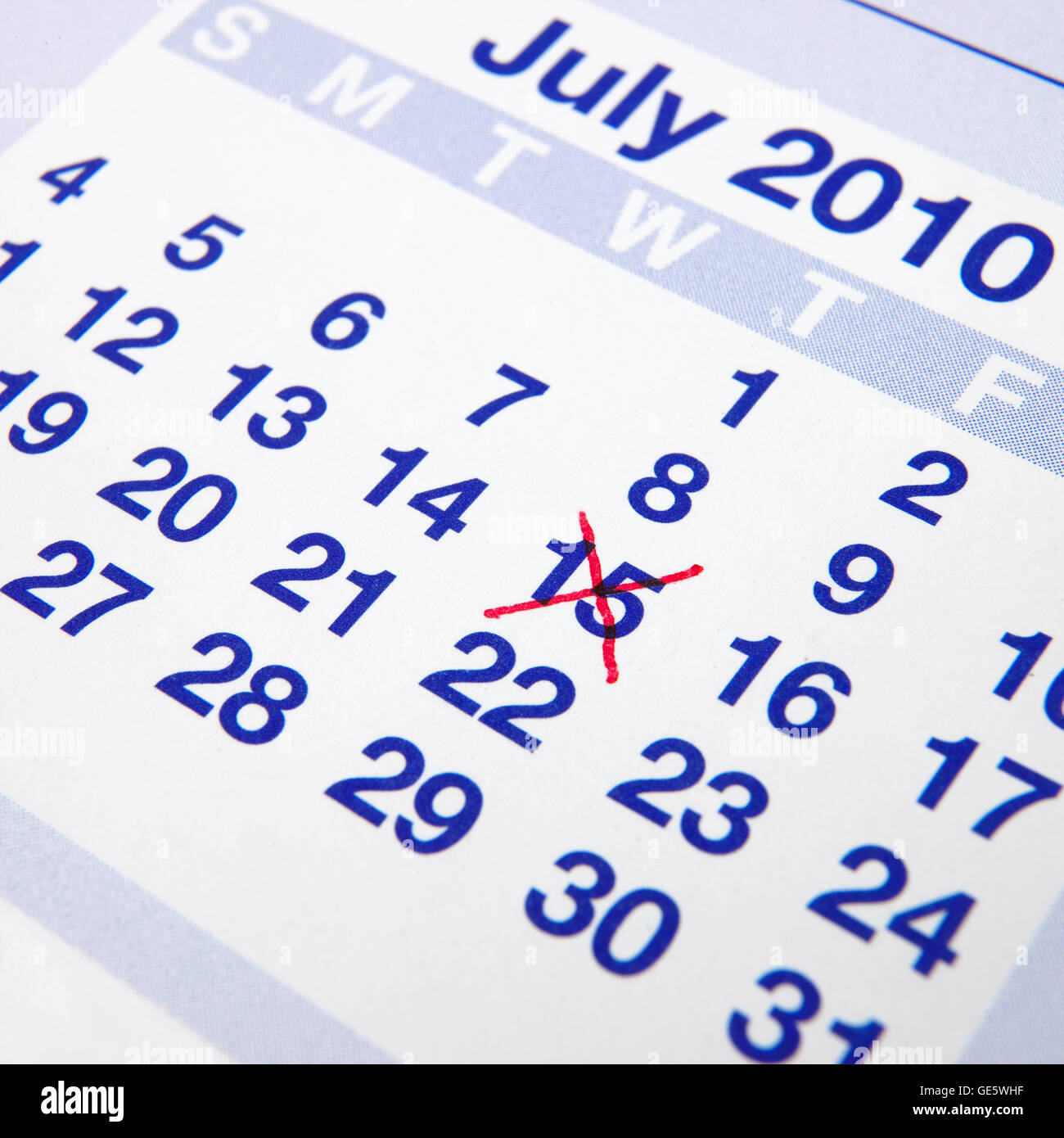 Calendar days crossed hi-res stock photography and images - Alamy
