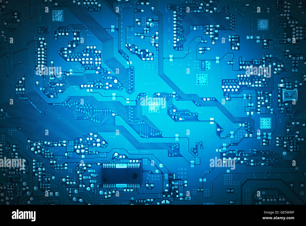 close up of the blue circuit board Stock Photo - Alamy