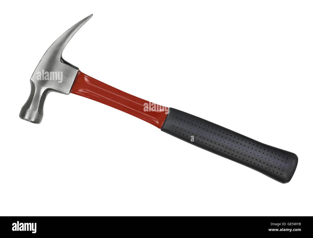 Red hammer on white background Stock Photo - Alamy