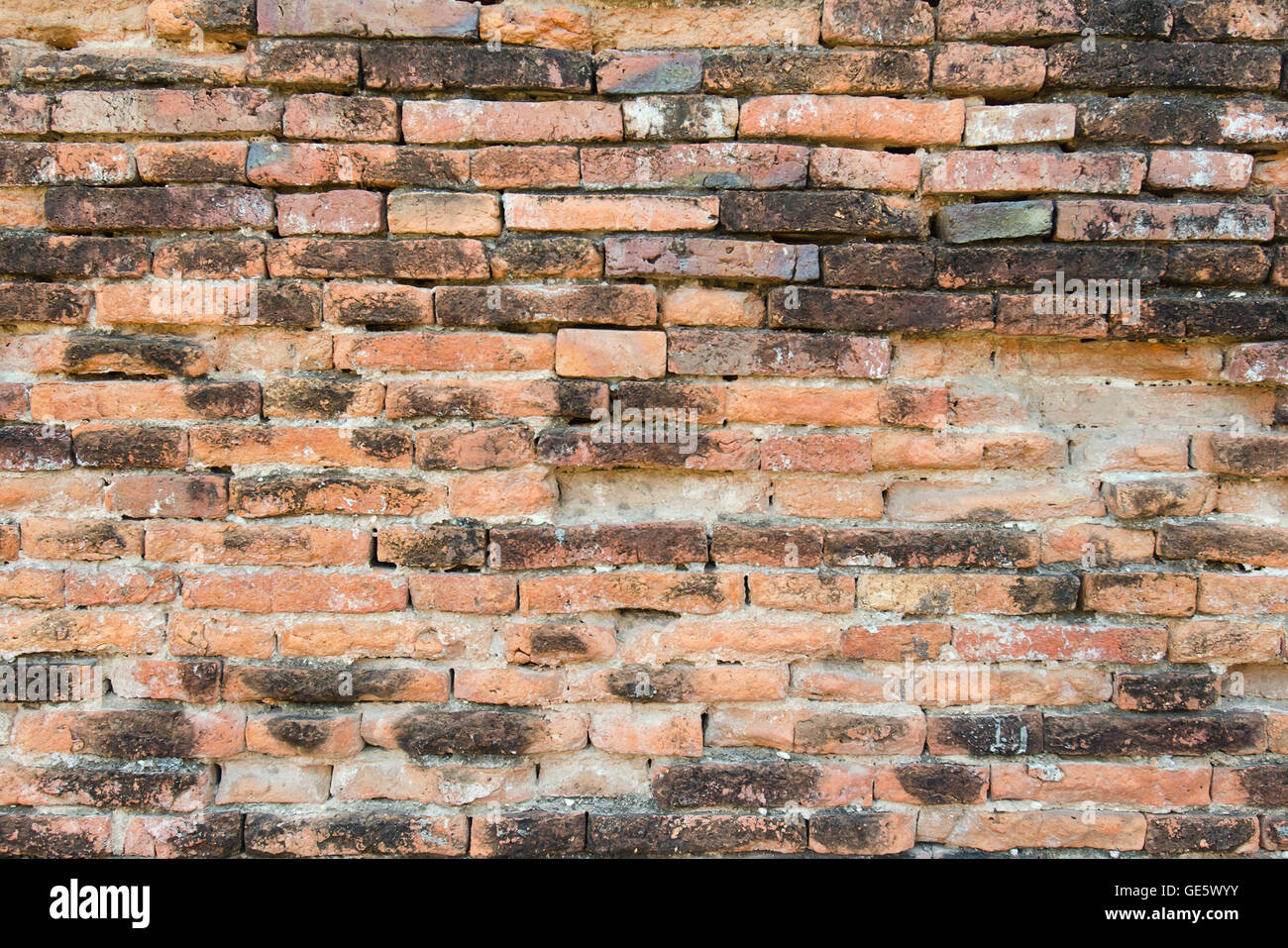 Brown brick wall in an old contemporary temple in Thailand Stock Photo ...