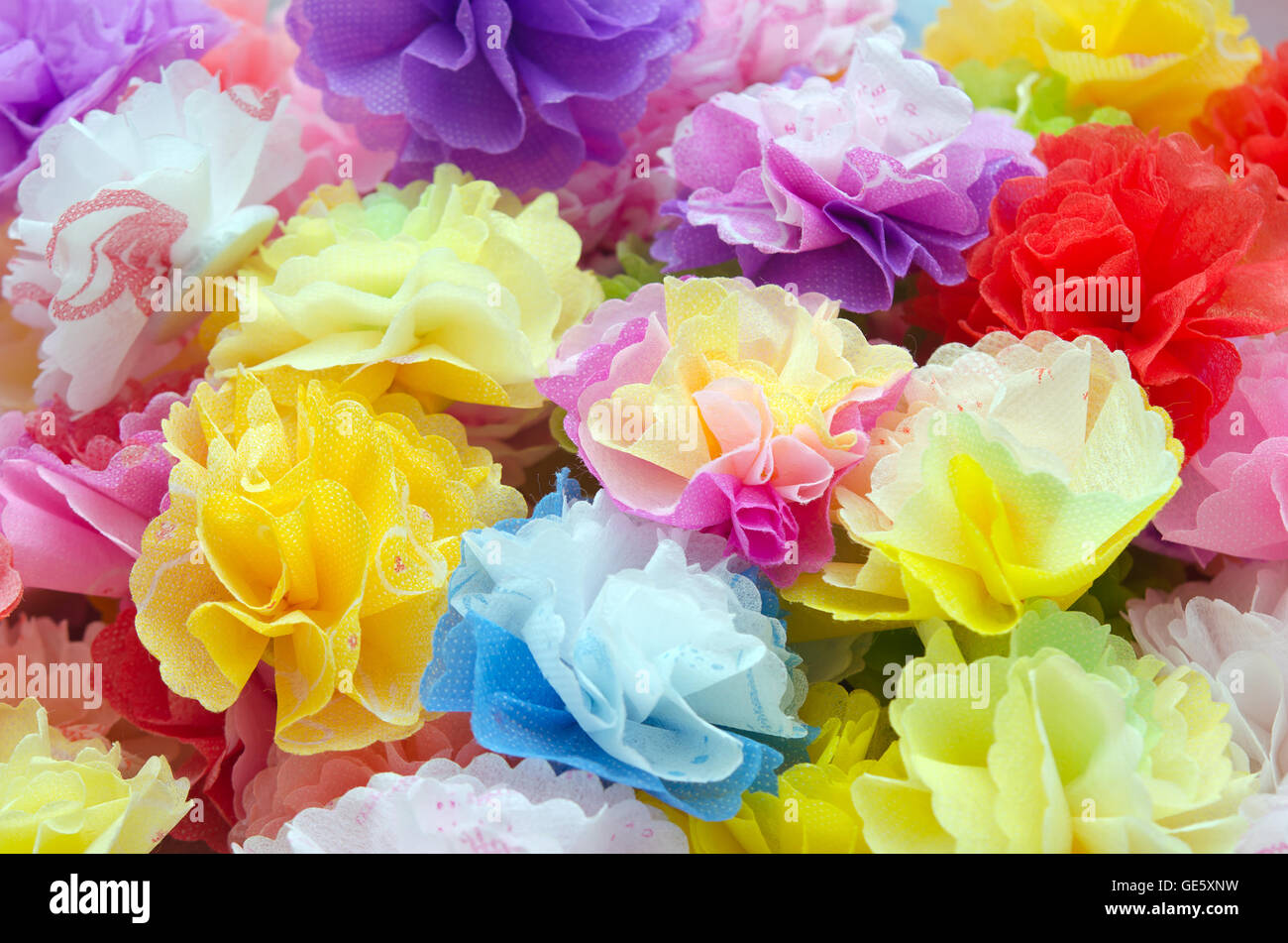 Colorful paper craftwork of flowers Stock Photo - Alamy