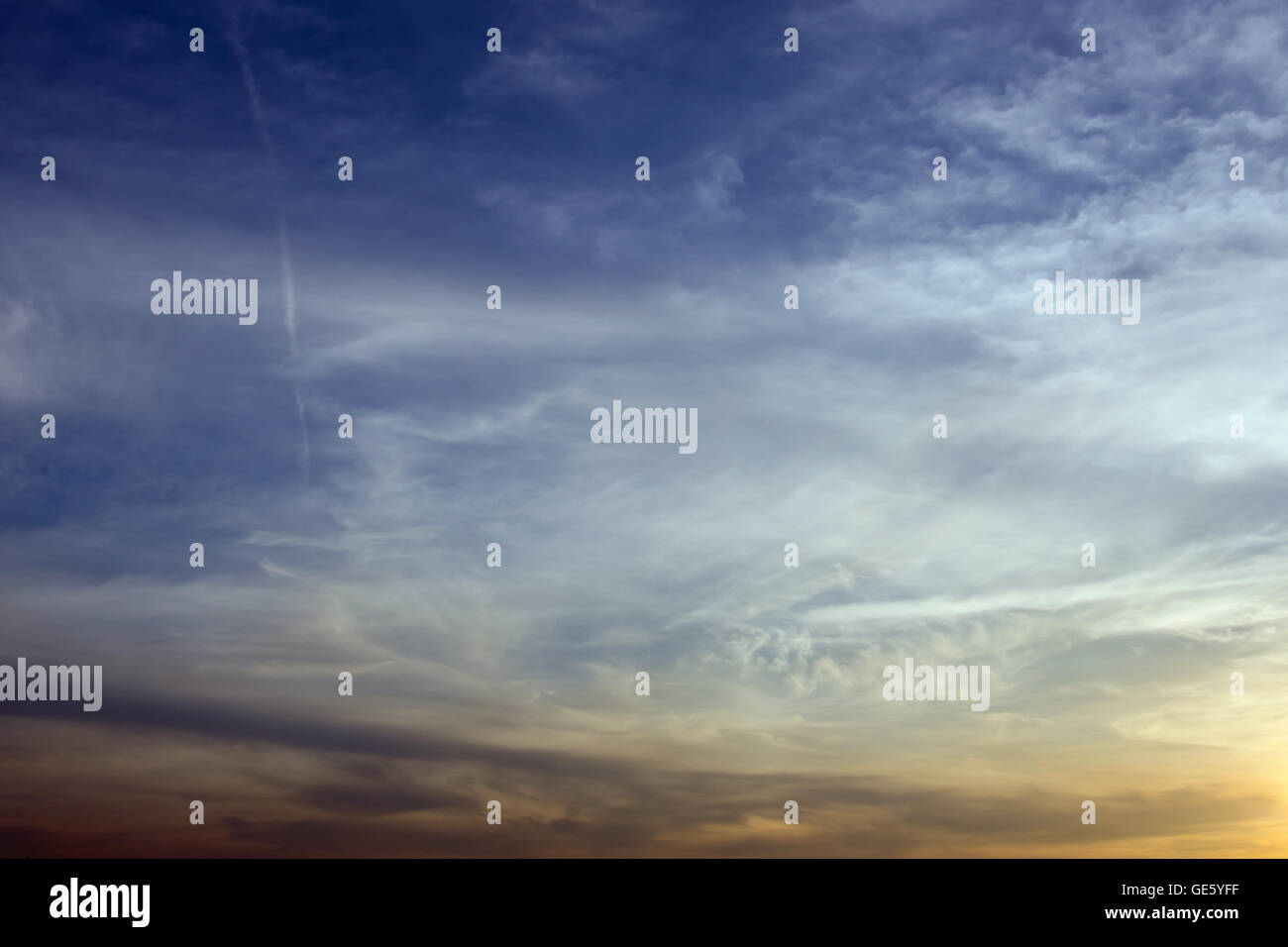 Evening sunset time with beautiful cloud scene Stock Photo - Alamy