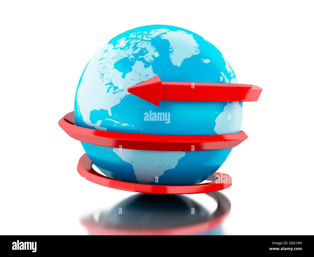 Globe around arrow hi-res stock photography and images - Alamy