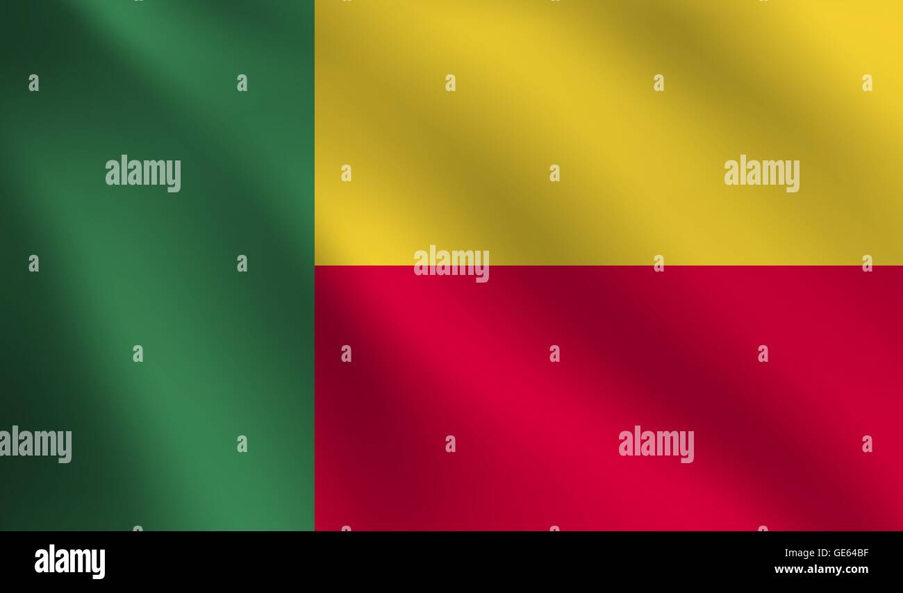 Waving flag of benin Stock Vector Images - Alamy