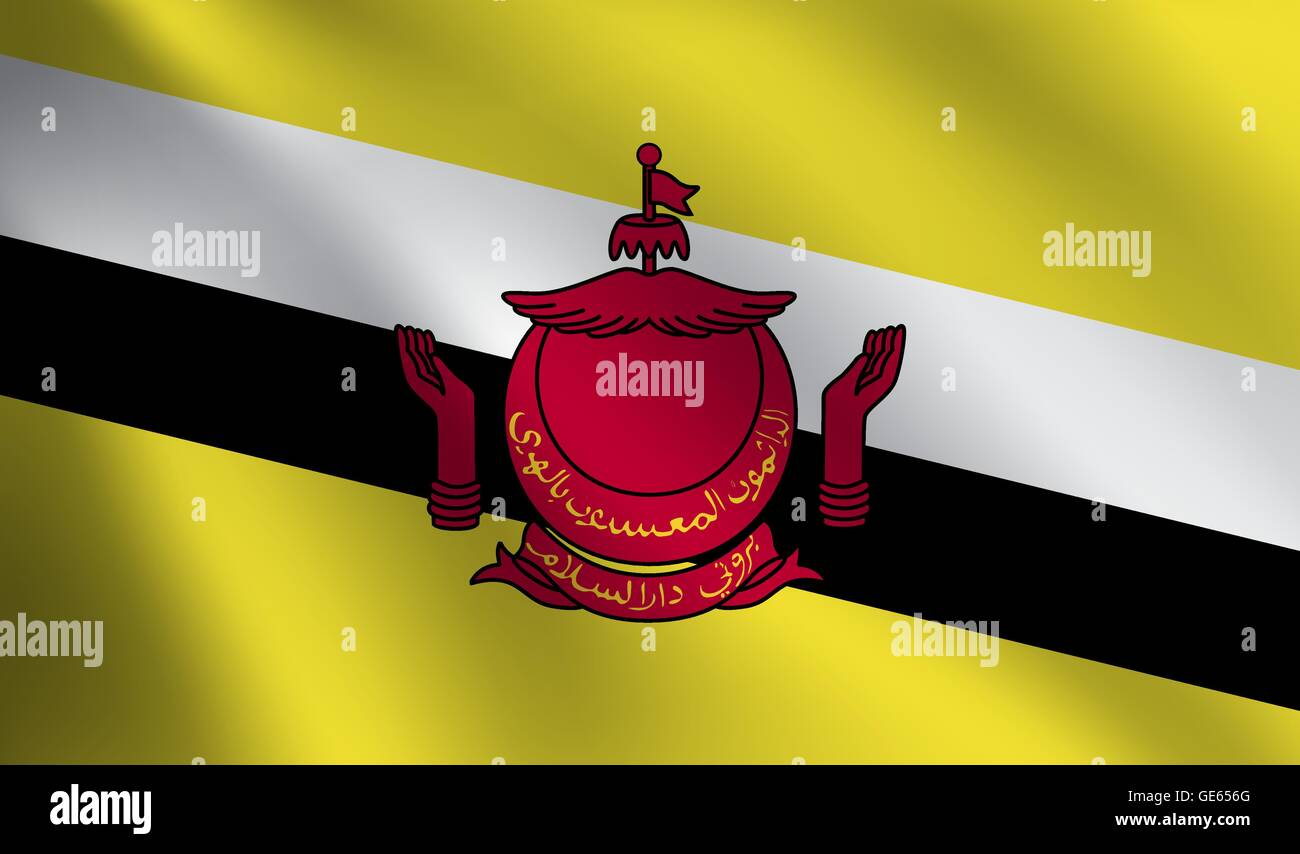 Waving flag of brunei Stock Vector Images - Alamy