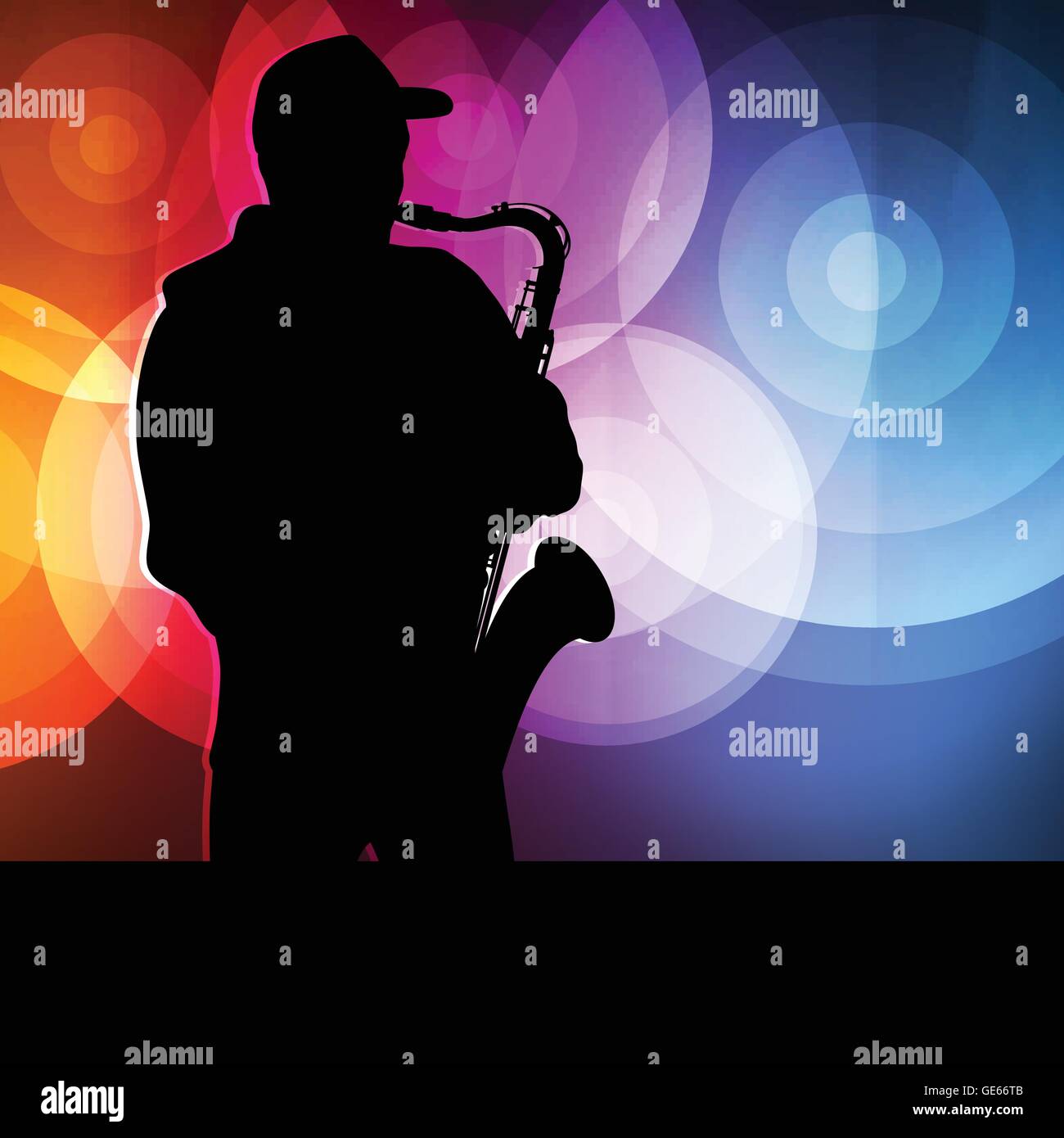 Saxophone player vector background neon concept for poster Stock Vector ...
