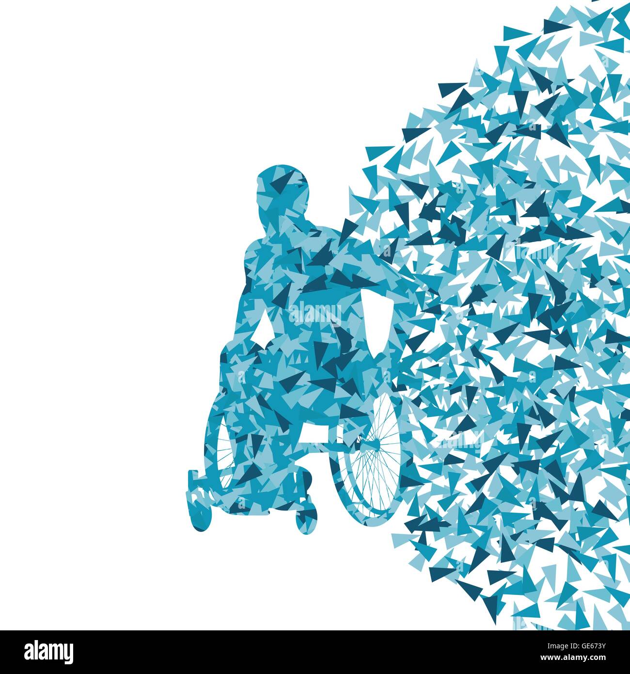 Man in wheelchair, disabled person vector abstract background concept ...