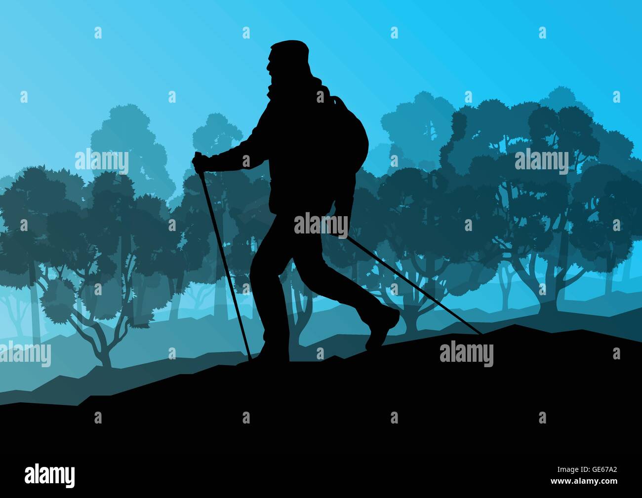 Scenic mountain trail hike Stock Vector Images - Alamy