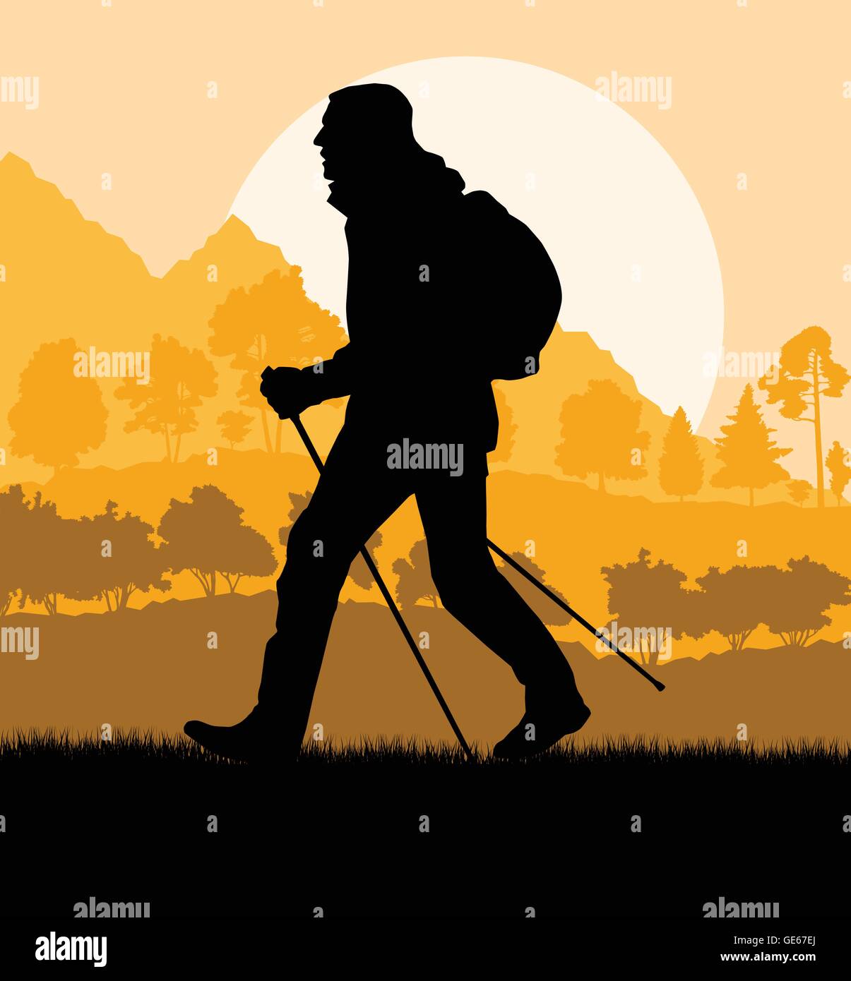 Legs man hiking in Stock Vector Images - Alamy
