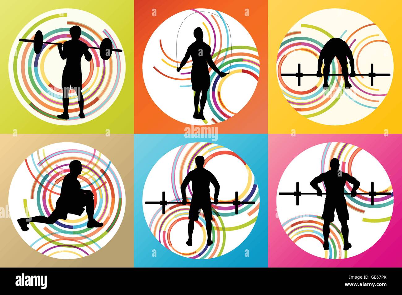 Crossfit training with weights vector background concept for poster ...