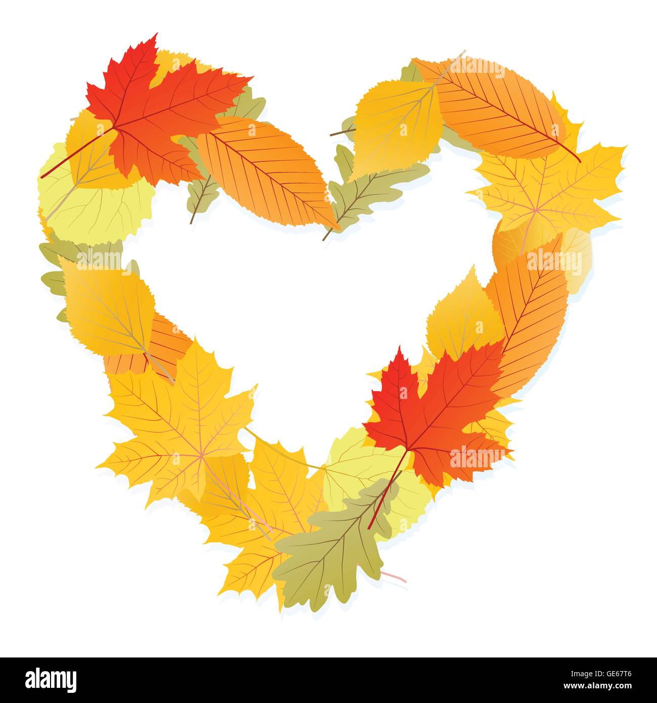 Leaf heart vector autumn background for poster Stock Vector Image & Art ...