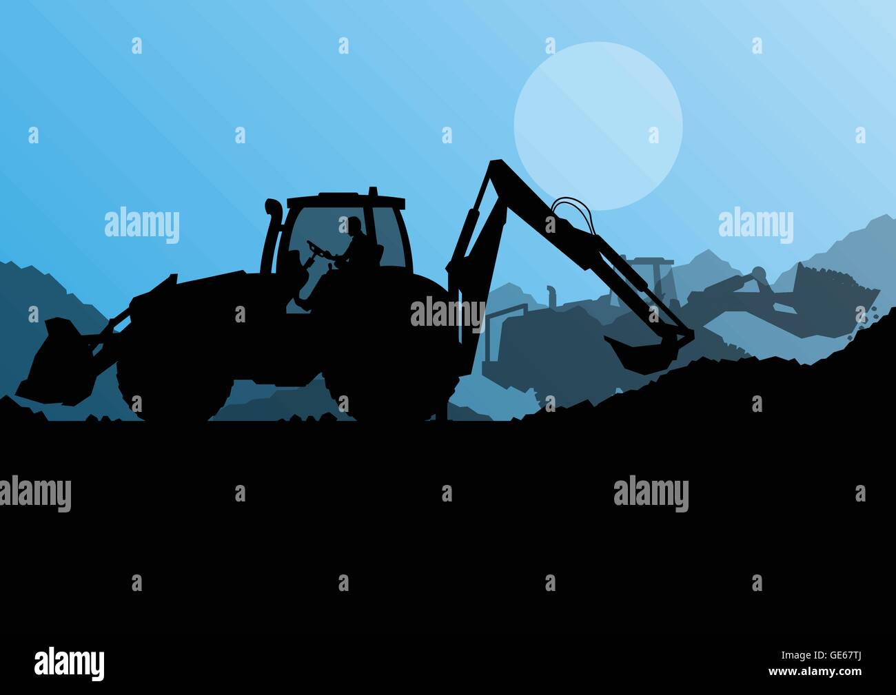 Excavator loaders, hydraulic pile drilling machines, tractors and ...