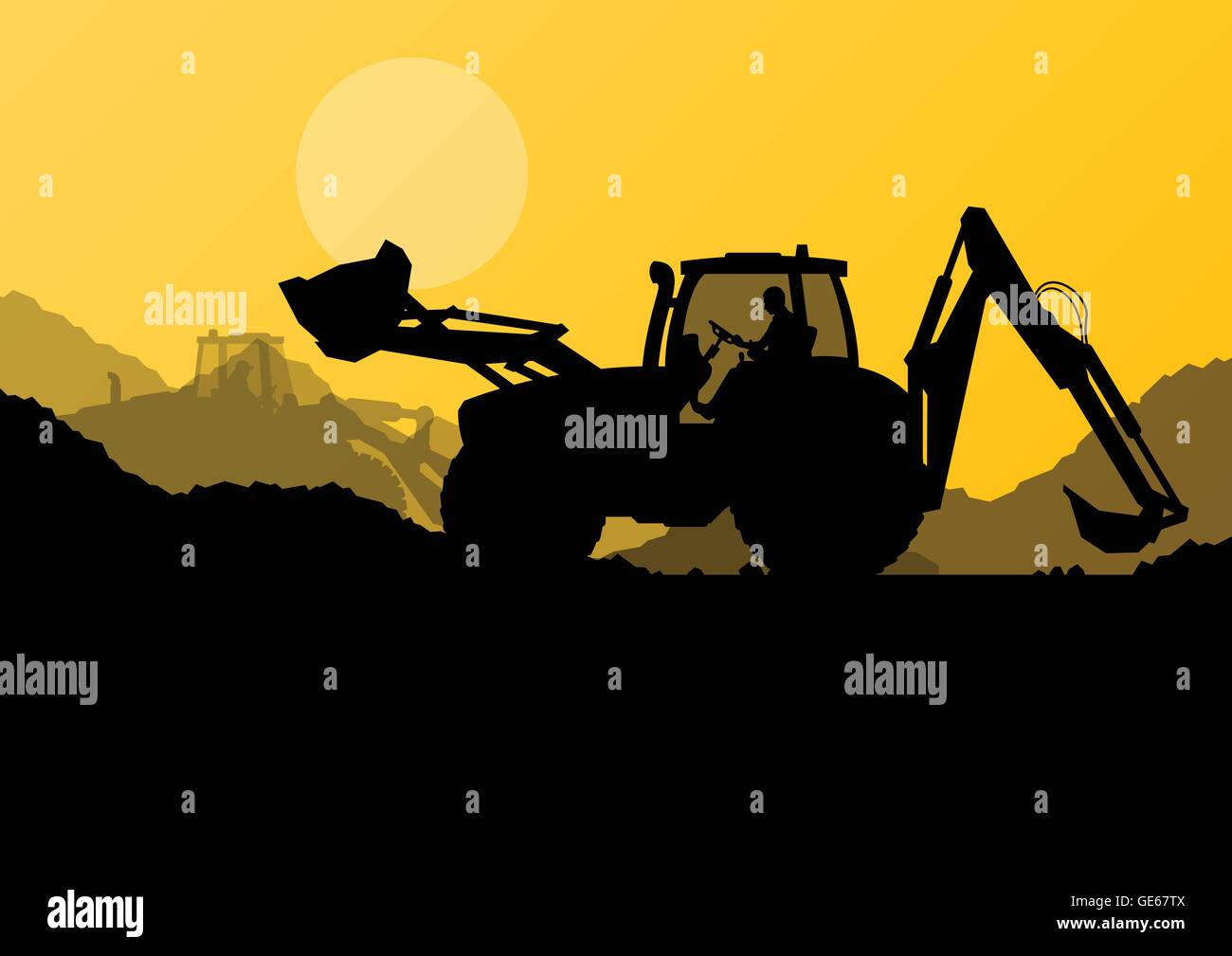 Excavator loaders, hydraulic pile drilling machines, tractors and ...