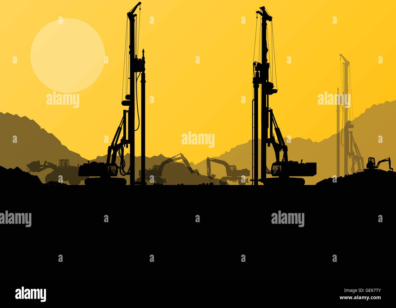 Excavator loaders, hydraulic pile drilling machines, tractors and ...