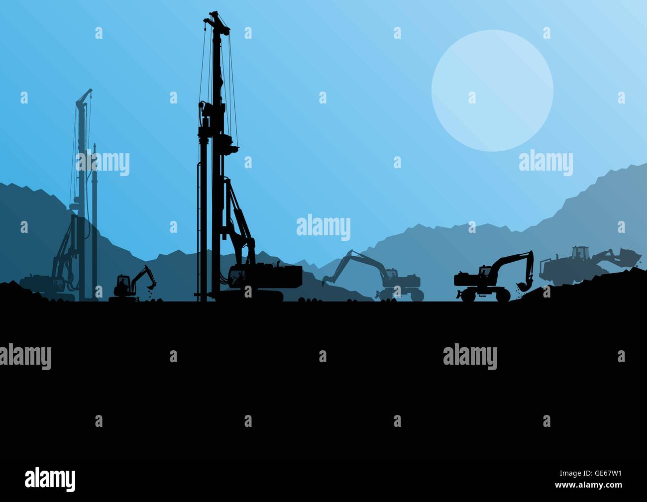 Excavator loaders, hydraulic pile drilling machines, tractors and ...