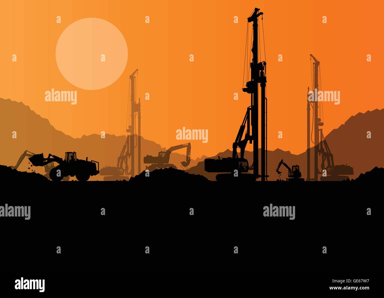 Excavator loaders, hydraulic pile drilling machines, tractors and ...