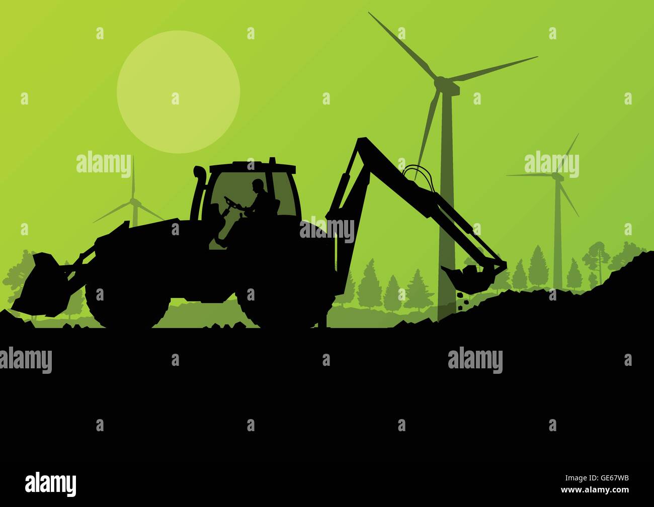 Excavator loaders, hydraulic pile drilling machines, tractors and ...