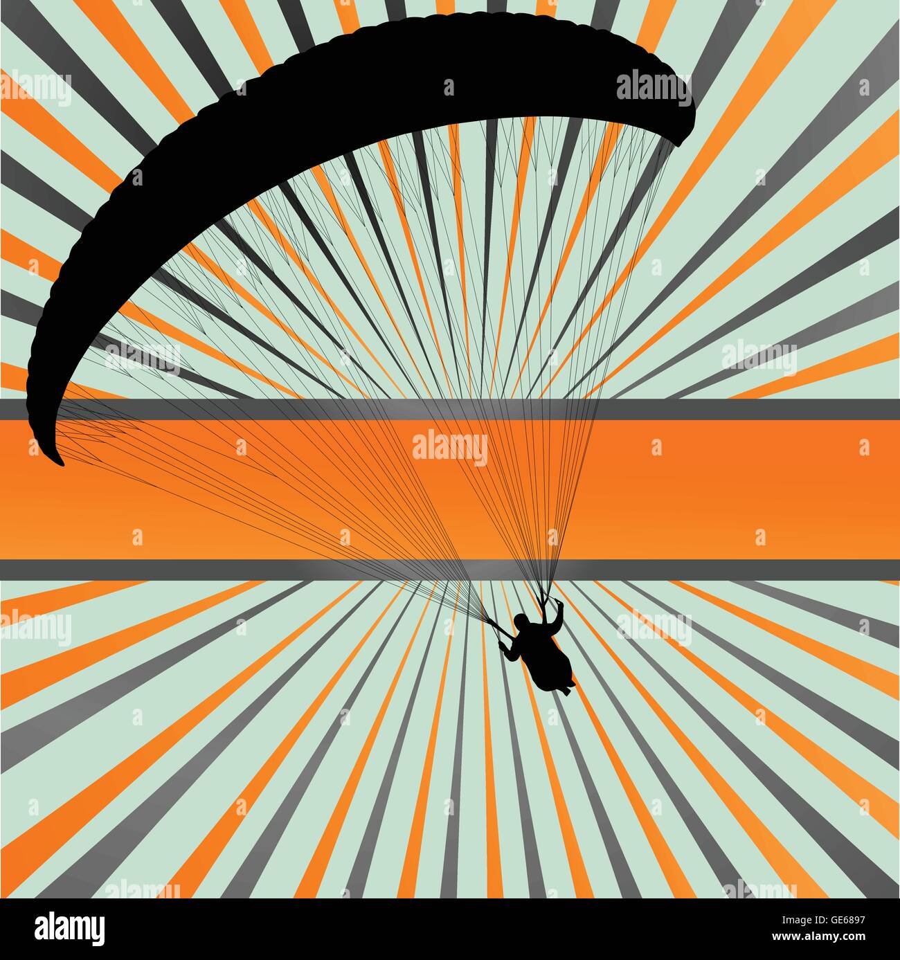 Paragliding vector background landscape concept vector with burst Stock ...