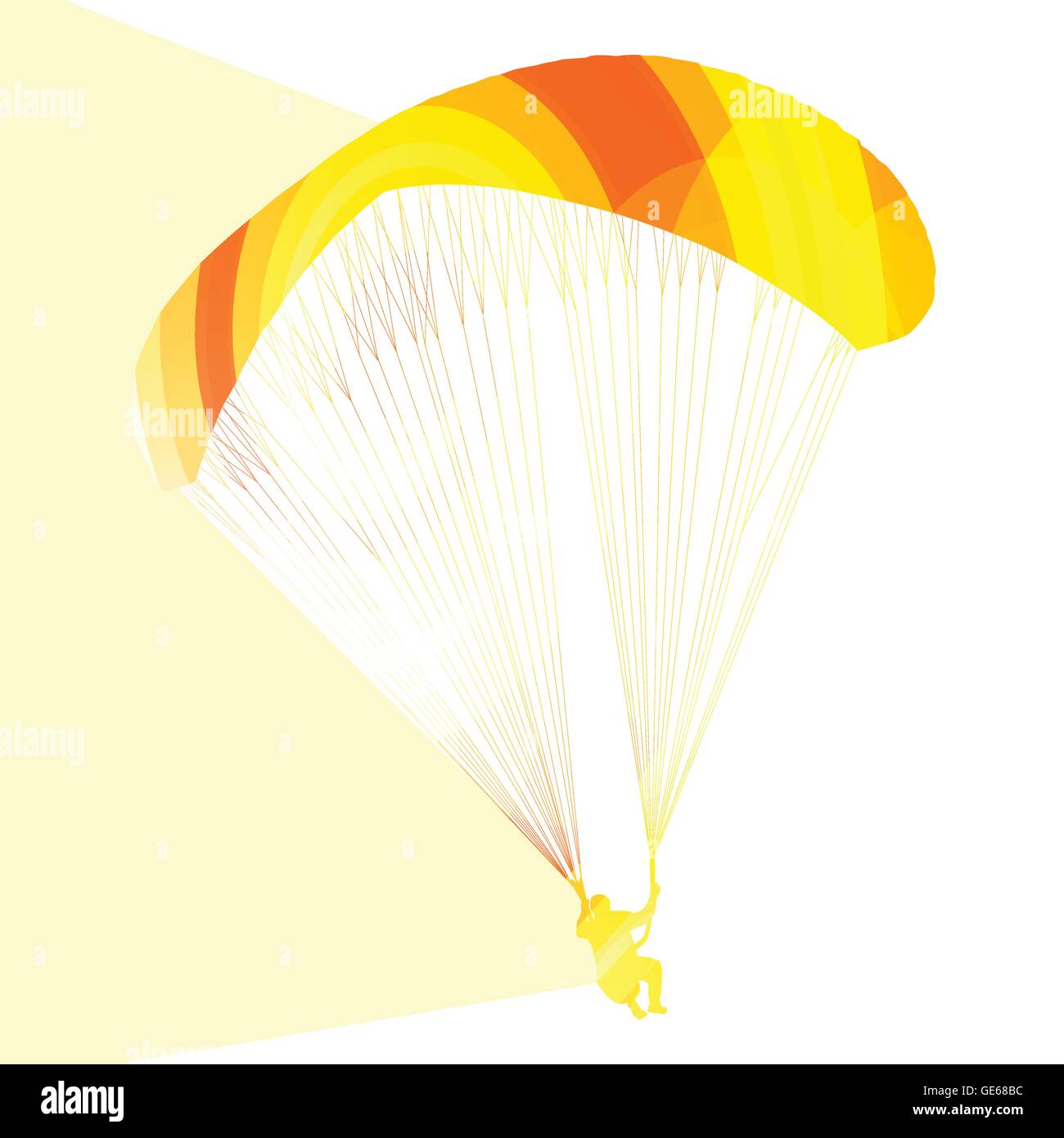 Paraglider flying silhouette illustration vector background colorful ...