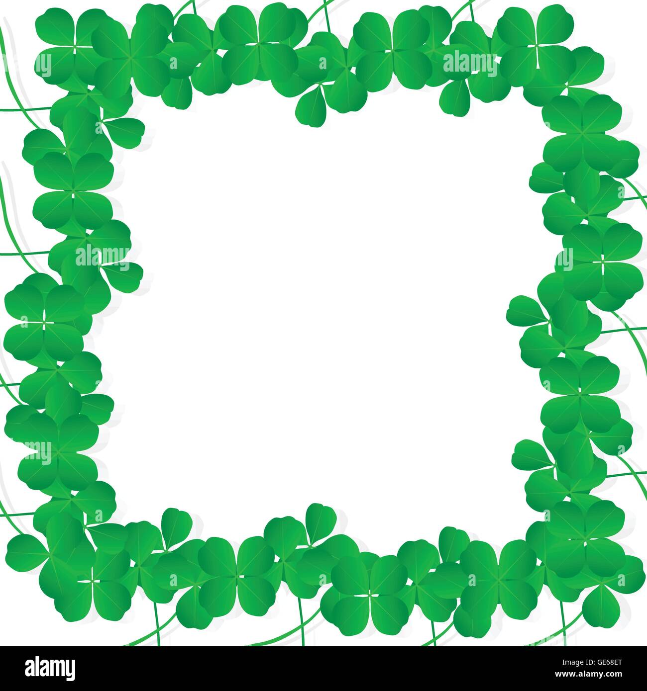 Irish four leaf lucky clovers happy St. Patrick's day background vector ...