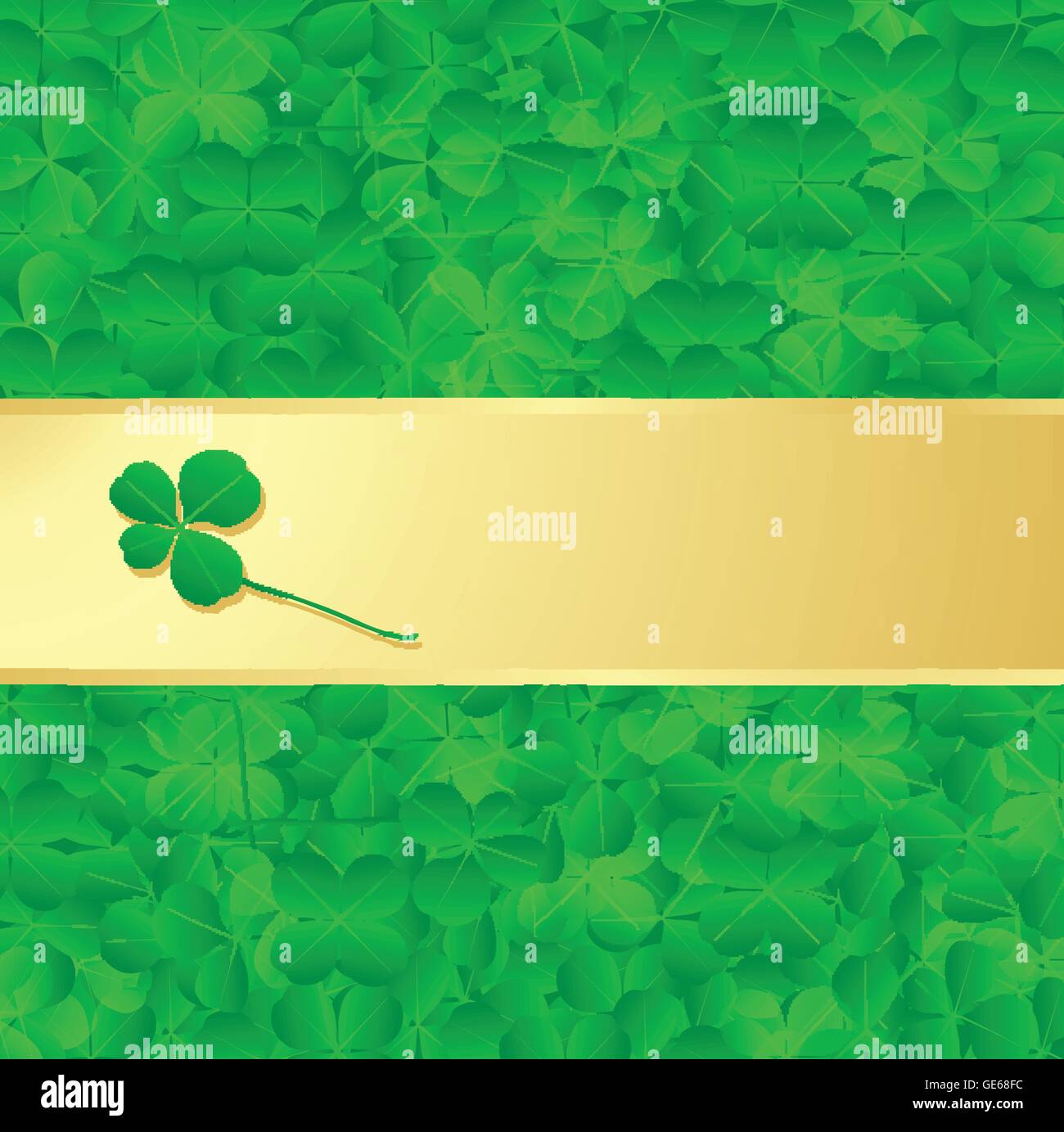 Irish four leaf lucky clovers happy St. Patrick's day background vector ...