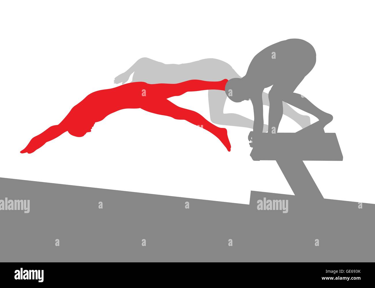 Swimmer starting block Stock Vector Images - Alamy