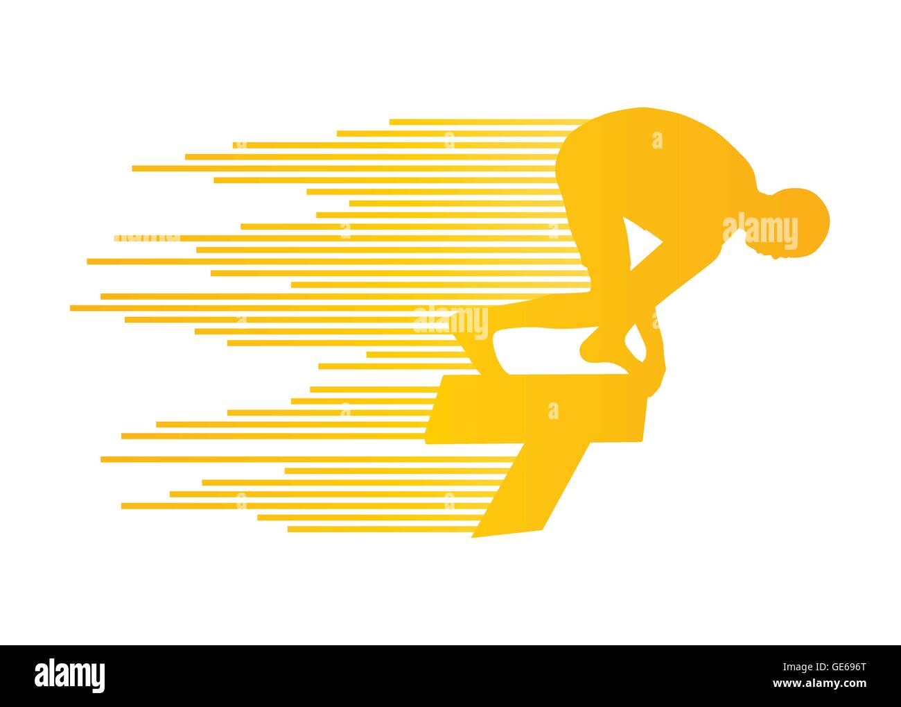 Swimmer position for jump on starting block vector background concept ...