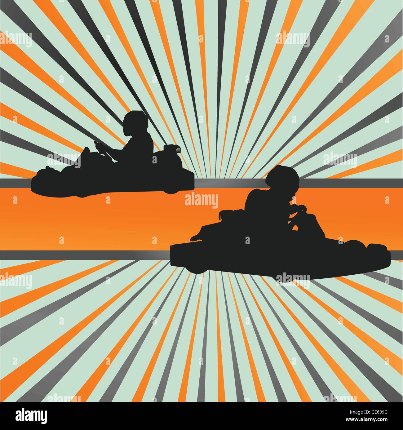 Go cart drivers race background burst vector for poster Stock Vector ...