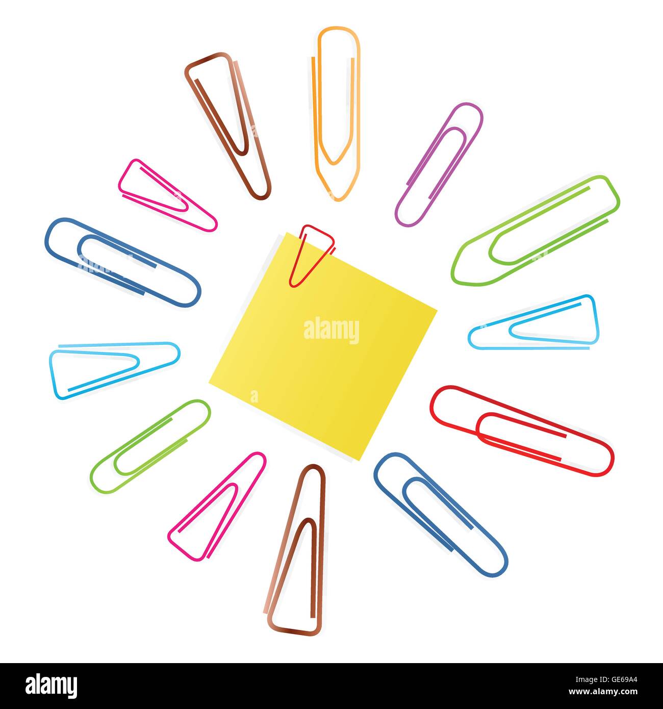 Paper clip set vector background with note paper Stock Vector Image ...