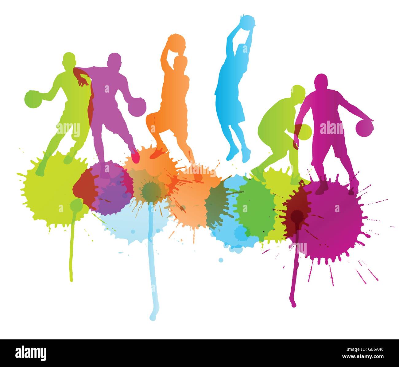 Basketball players vector abstract background Stock Vector Image & Art ...