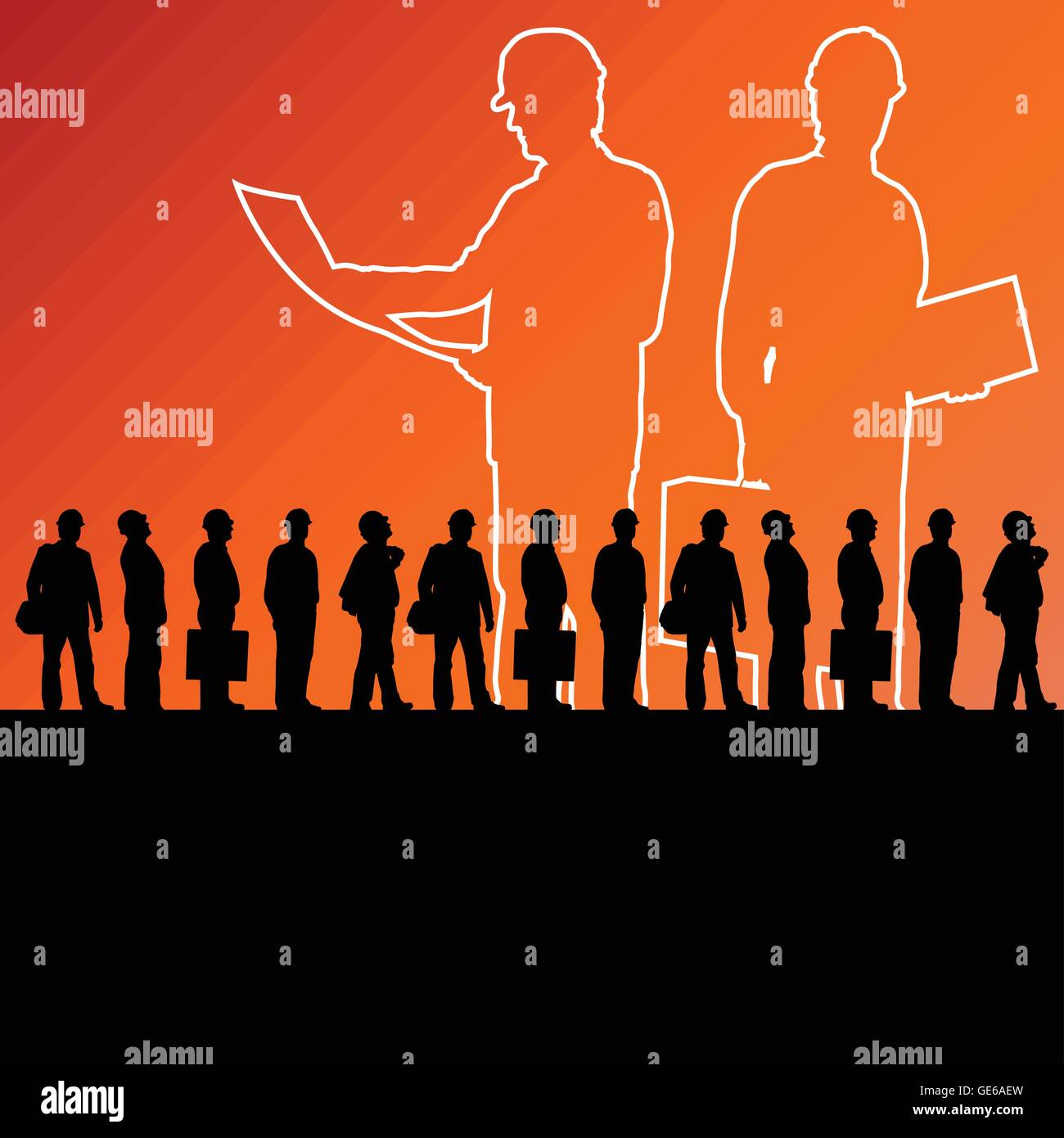 Construction engineers workers concept Stock Vector Images - Alamy