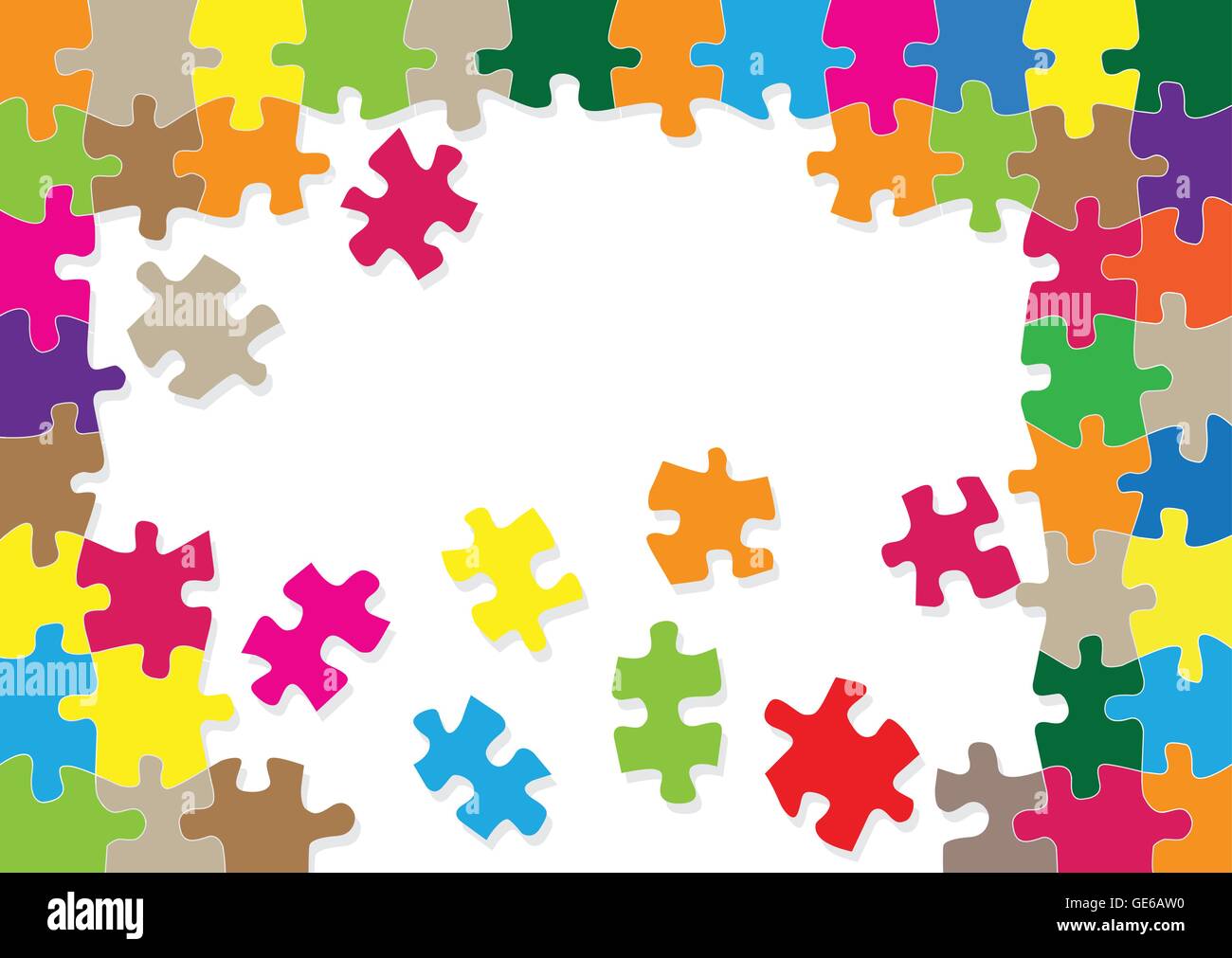 Colorful jigsaw puzzle vector background for poster Stock Vector Image ...