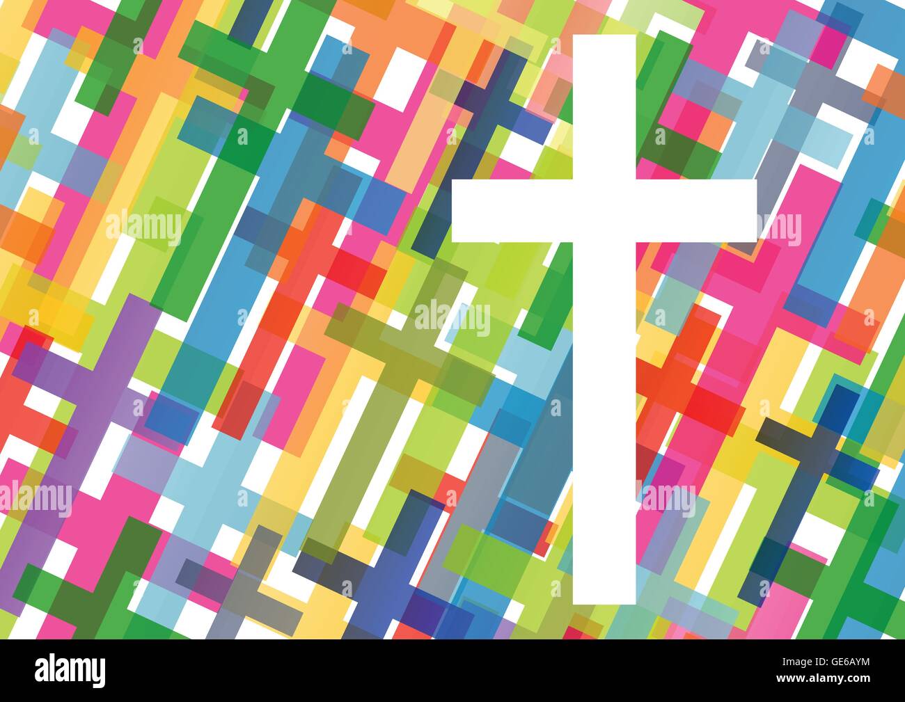 Christianity religion cross mosaic concept abstract background vector ...