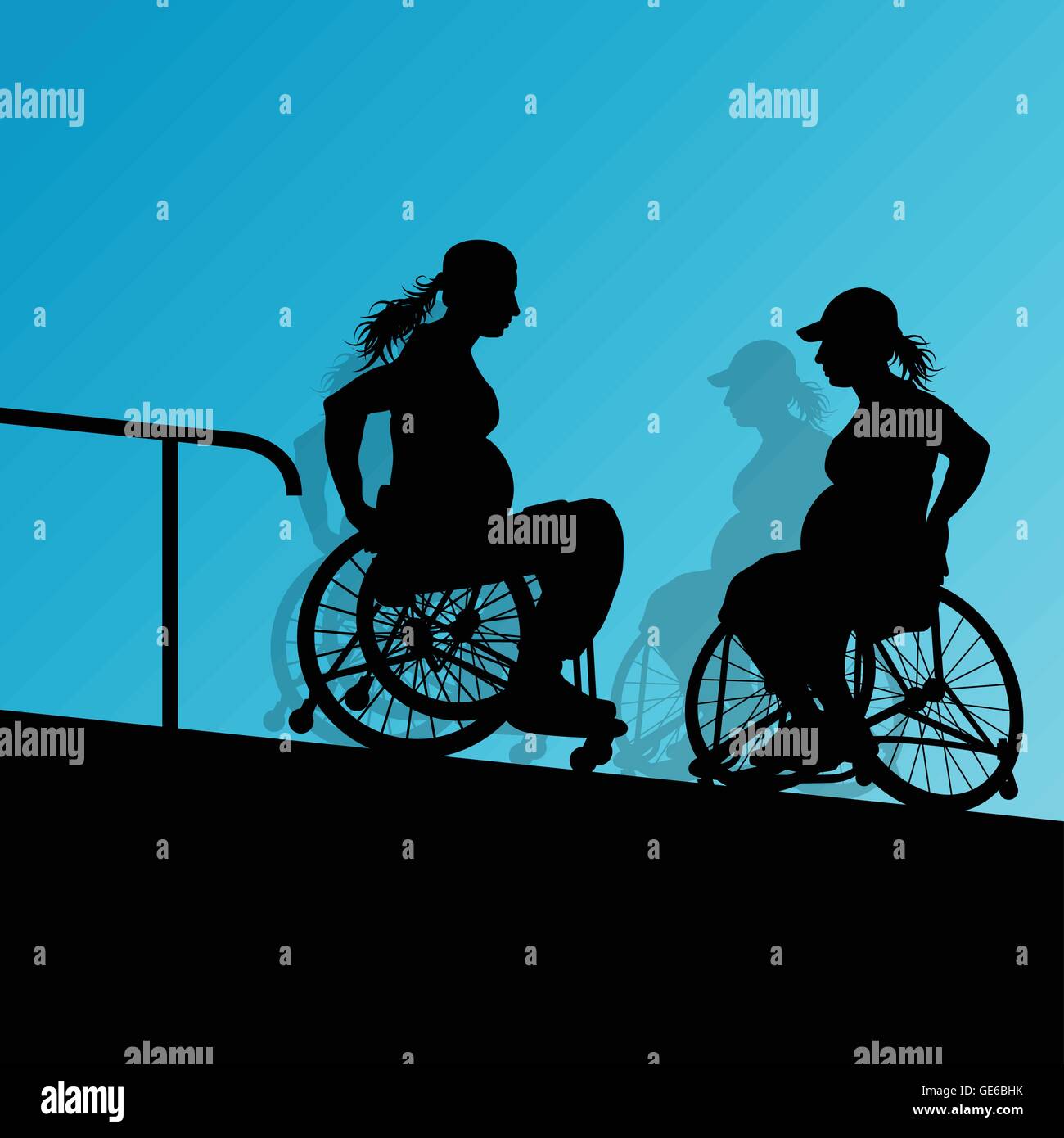 Active disabled young pregnant women in a wheelchair detailed health ...