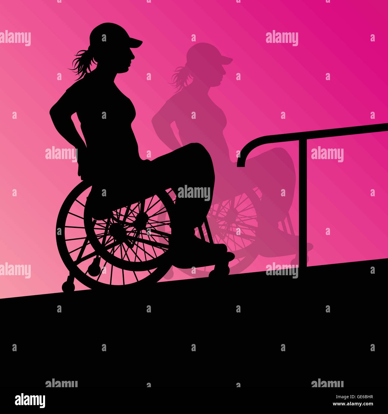 Sport woman in wheelchair Stock Vector Images - Alamy