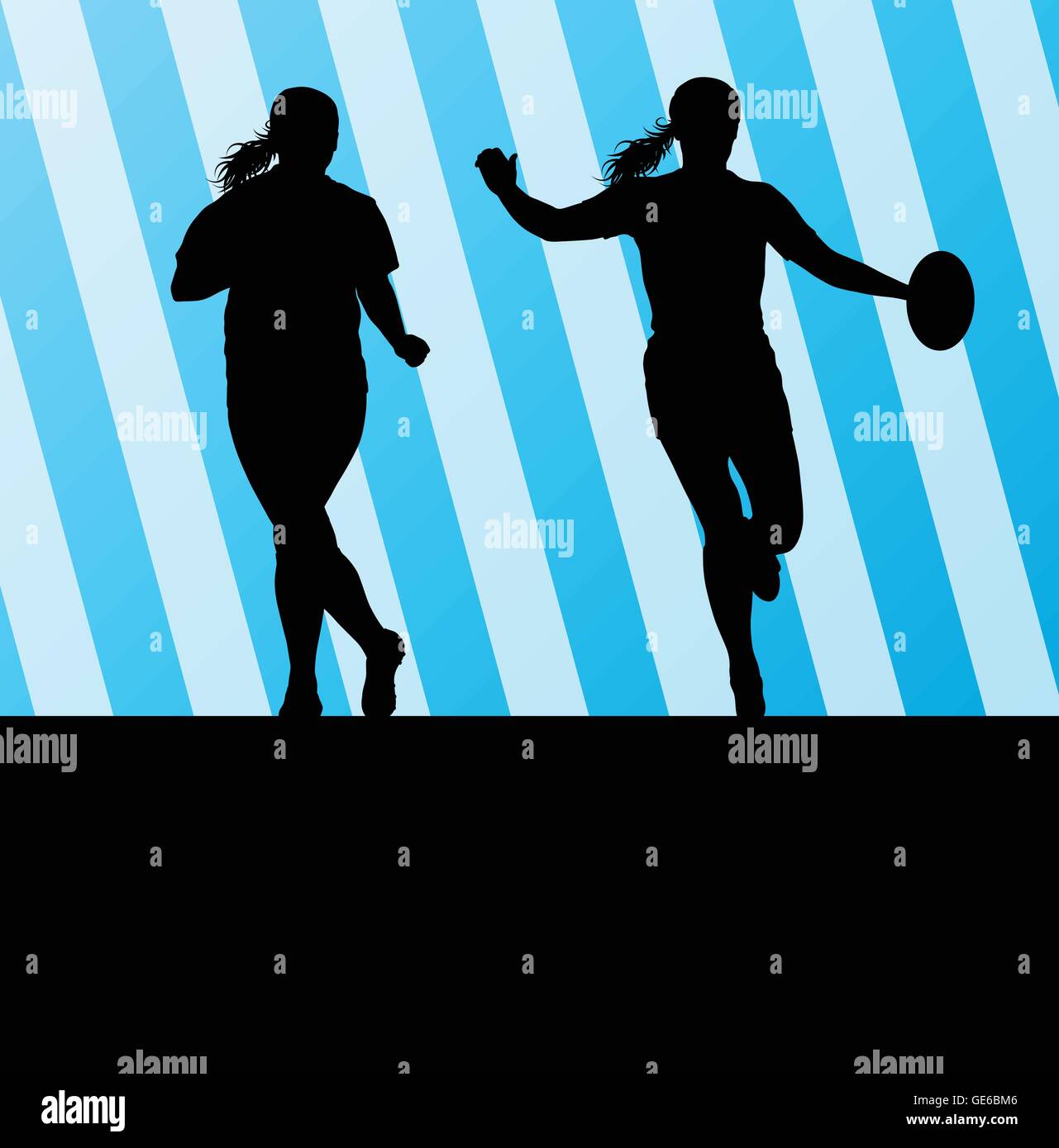 Rugby player woman silhouette vector background for poster Stock Vector ...