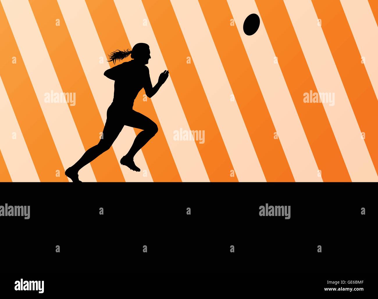 Rugby player woman silhouette vector background for poster Stock Vector ...
