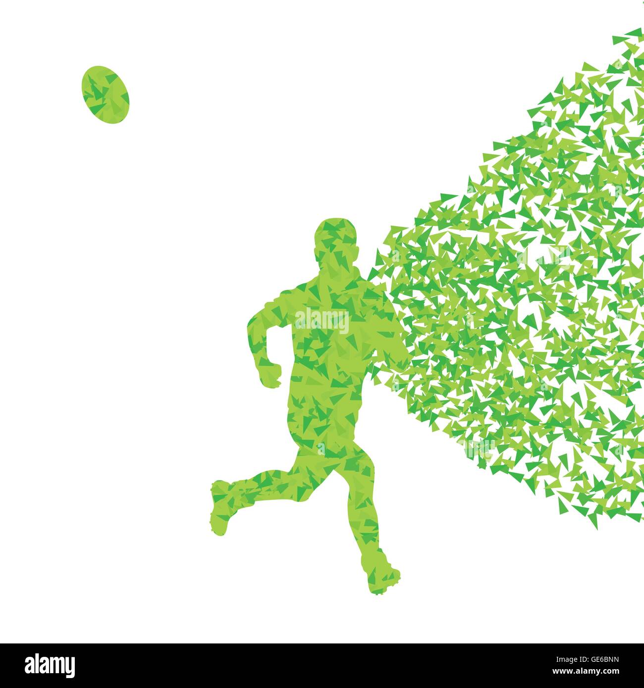 Rugby player man abstract silhouette vector background concept made of ...