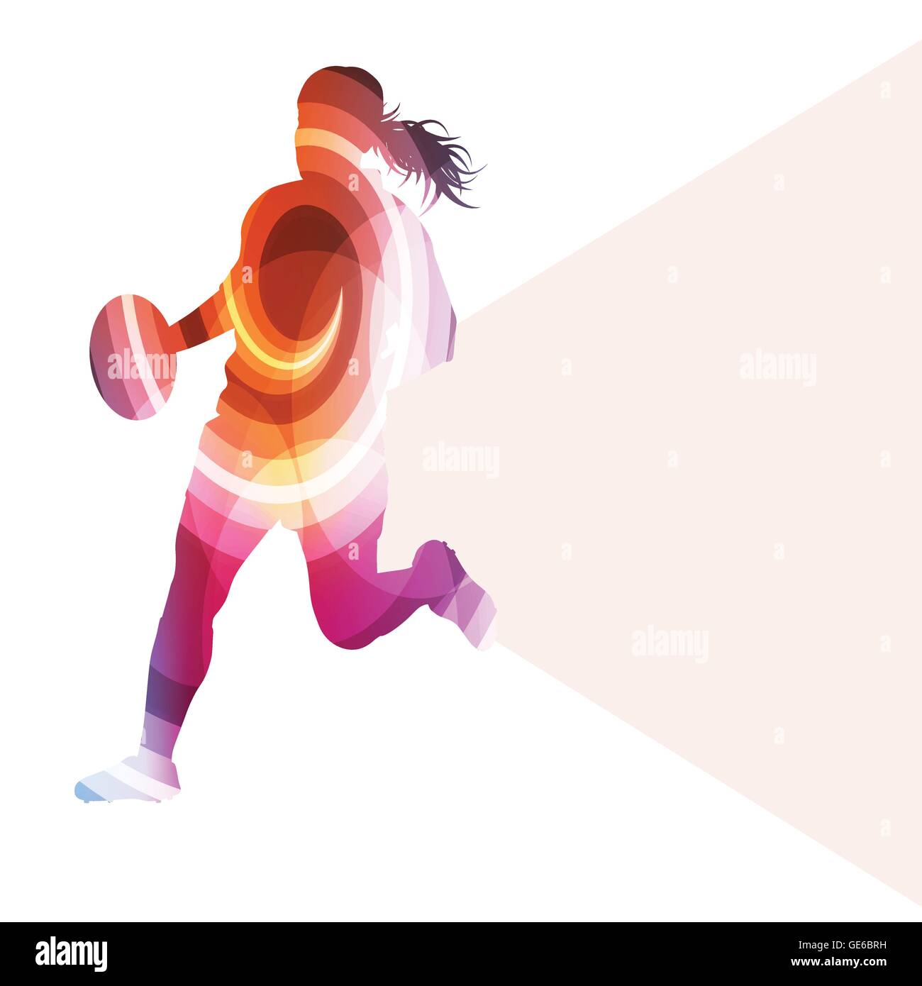 Rugby woman player silhouette vector background colorful concept made ...