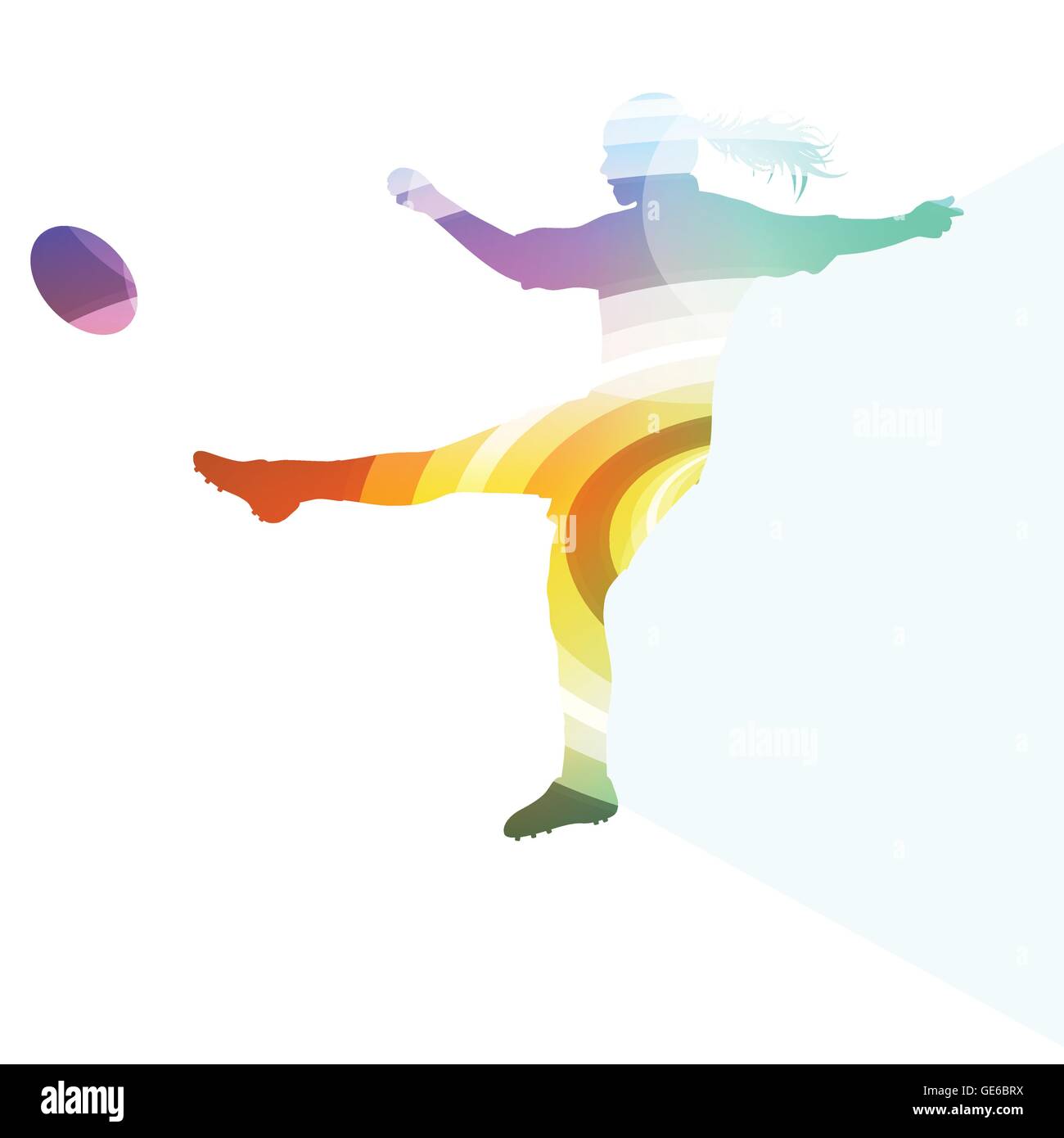 Rugby woman player silhouette vector background colorful concept made ...