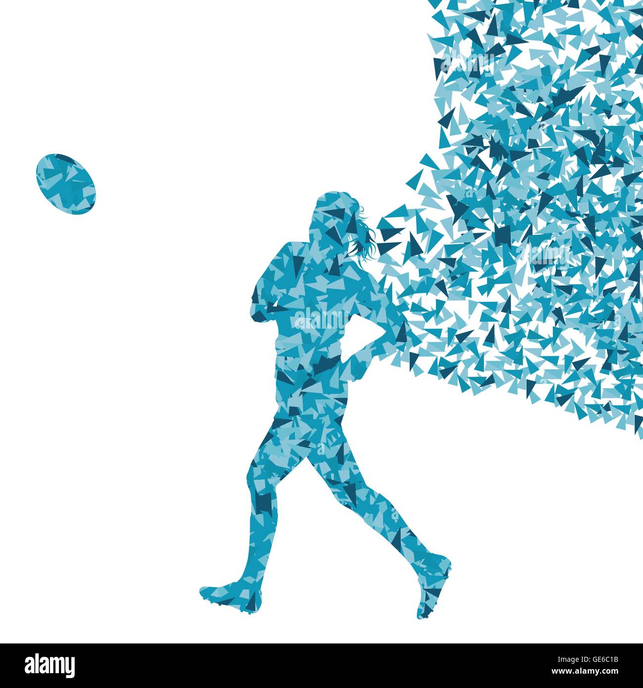 Rugby player woman silhouette vector background concept made of ...