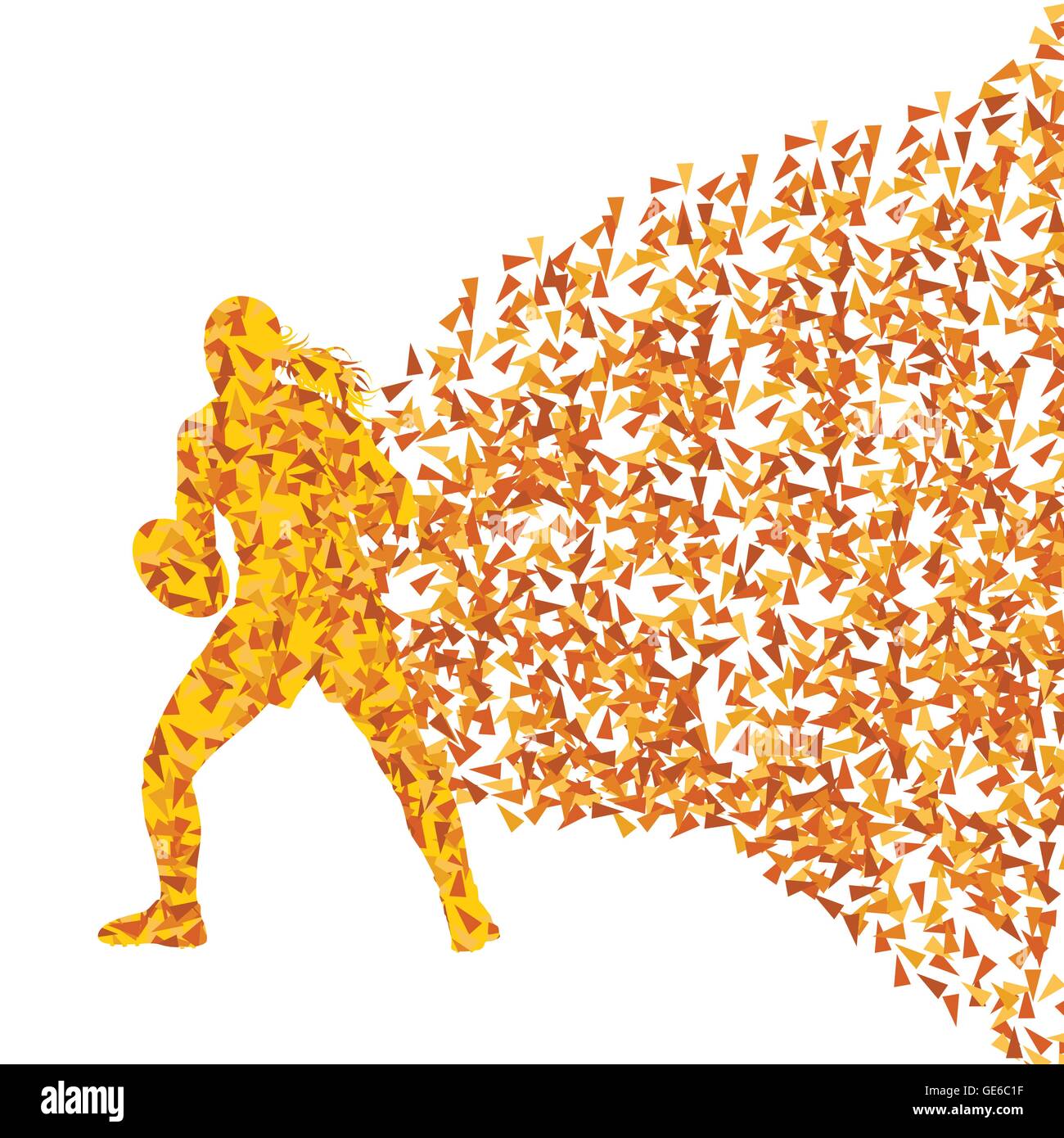 Rugby player woman silhouette vector background concept made of ...