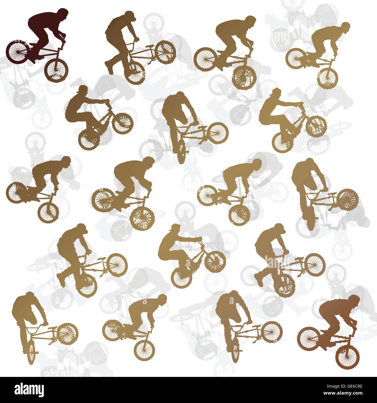 Extreme bicycle riders vector background illustration concept Stock ...