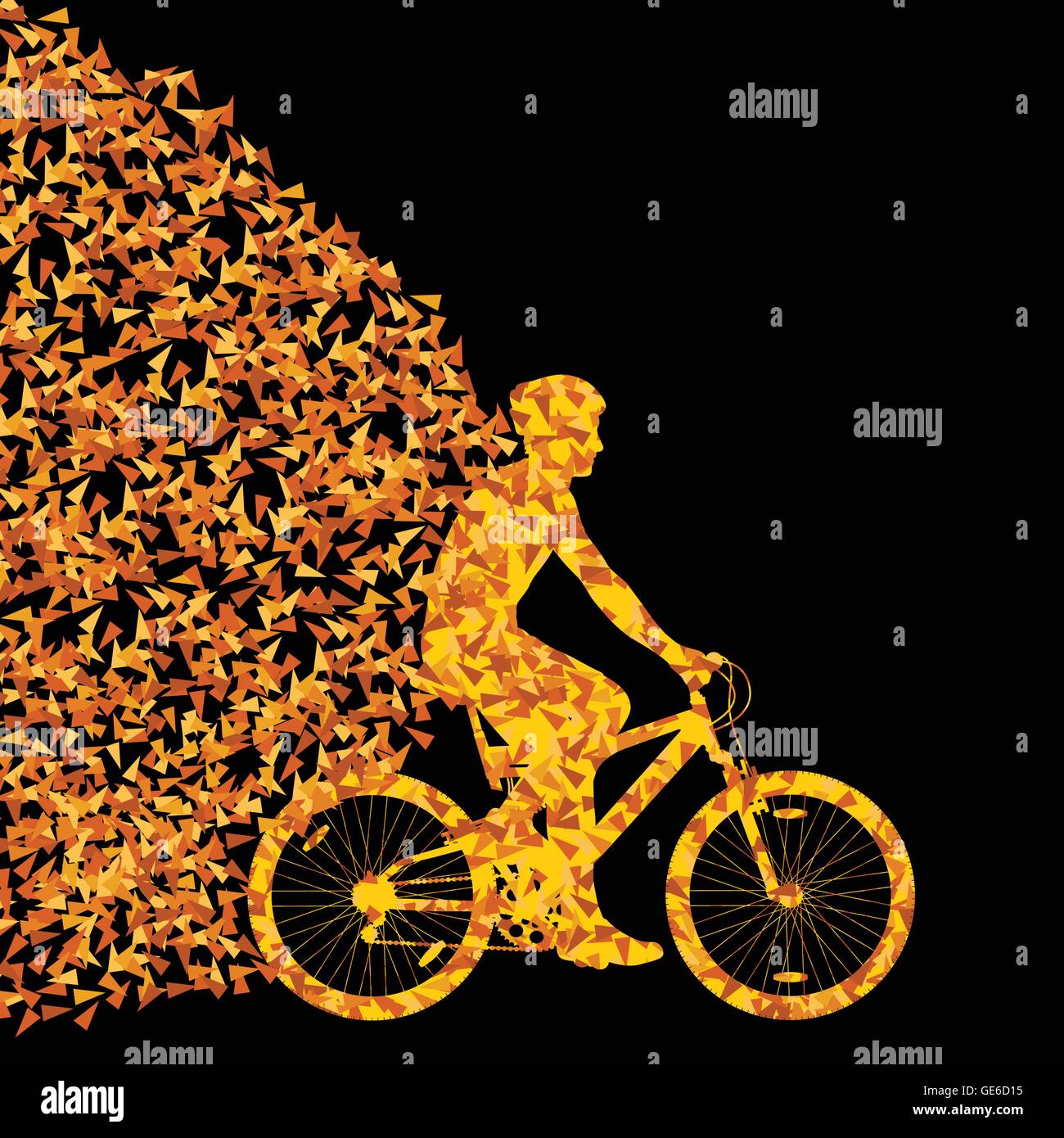 Sport bike and rider vector concept background made of fragments for ...